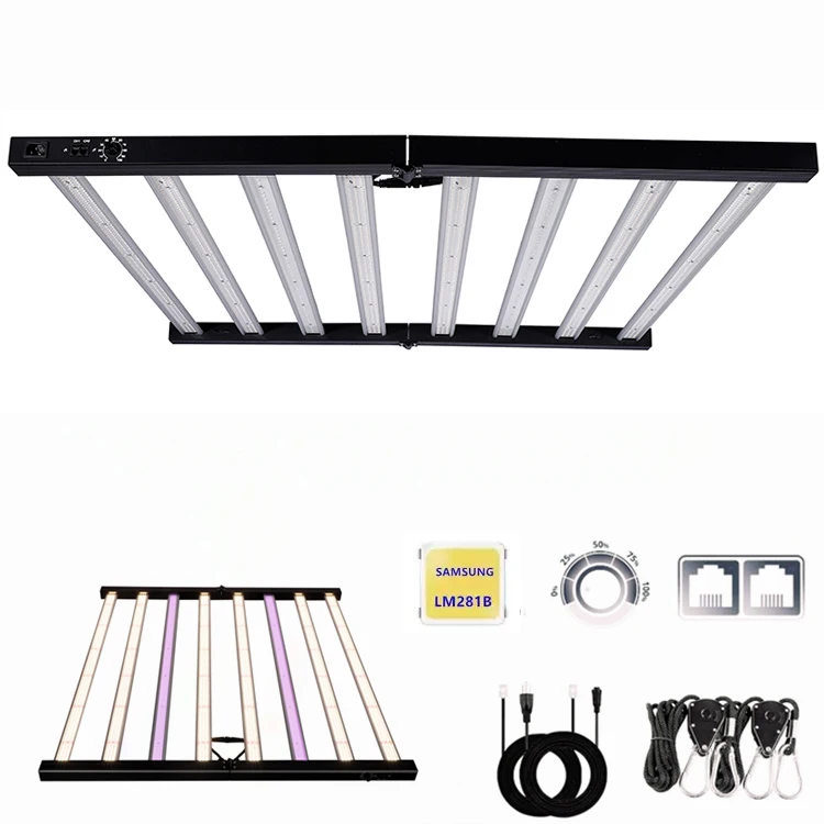 720w Full Spectrum Led Grow Light Hydroponic Greenhouse Dimmable Led Grow Lights 8 Bars For ...