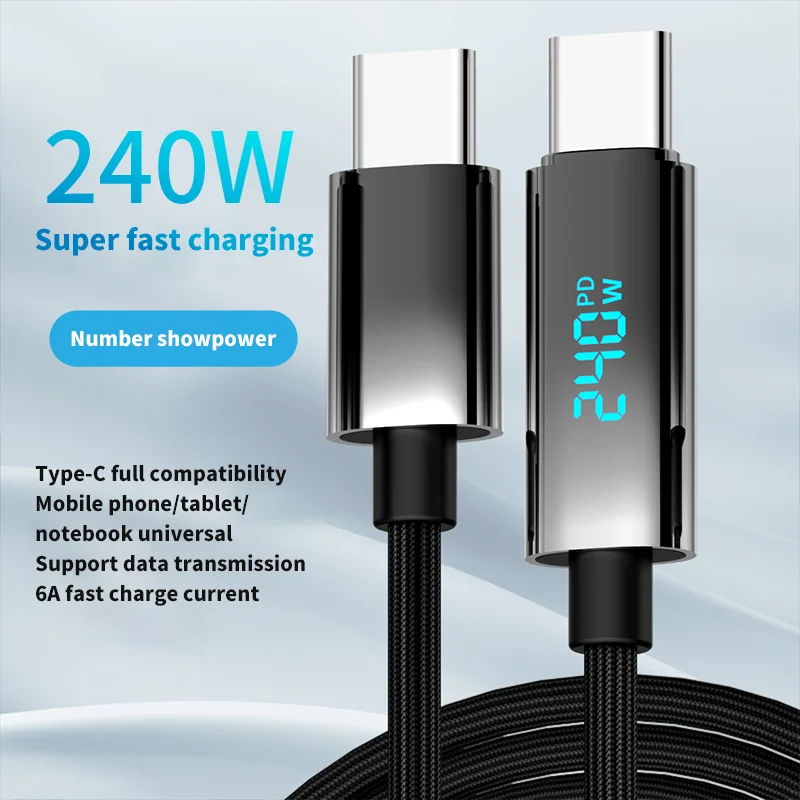 Pd C To C 100 W Nylon Cable Fast Charging Data Transmission Usb Data Usb With Led Display - Buy ...