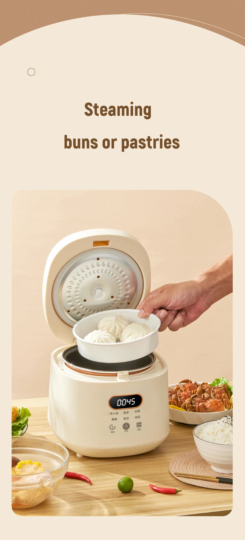 2l Mini Household Liter Mini Multi-function Rice Cooker 1~2 People ...