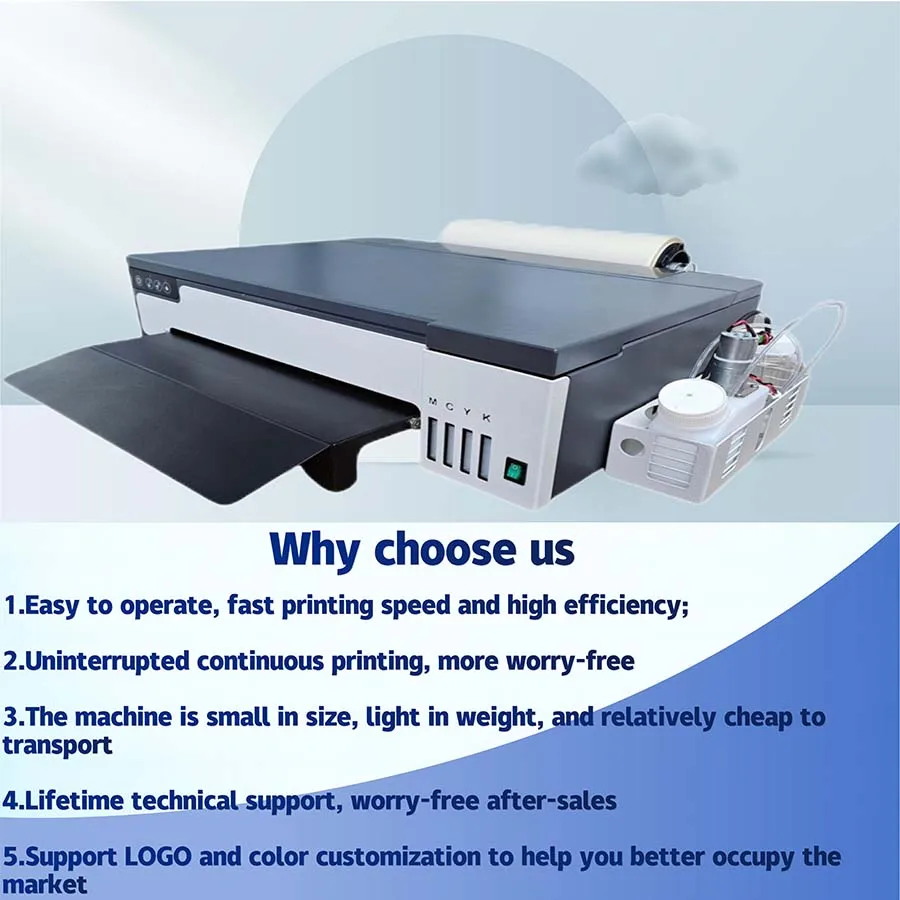 Small Digital A3 A4 L1800 L18058 White Toner Roll Transfer Film Cloth ...