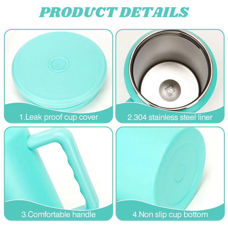 Stainless Steel Double Wall New Style 50oz Powdered Coated Coffee Mugs ...