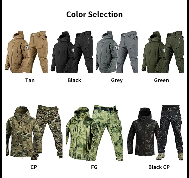 Winter Tactic Suit Combat Men's Jacket Set Sharkskin Soft Winter Warm ...