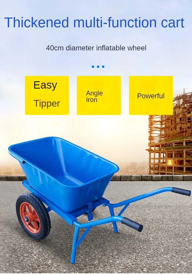 Double Wheels Galvanized Tray Wheelbarrow - Buy Wheel Barrow,Garden ...