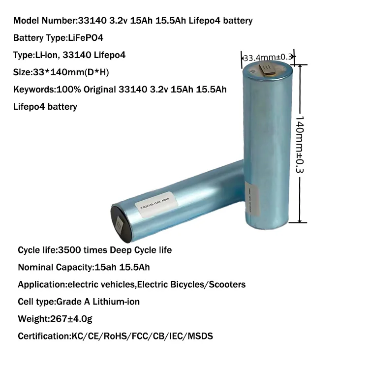 3.2V 15.5ah Lifepo4 Cylindrical Battery - 3000 Cycle Life
