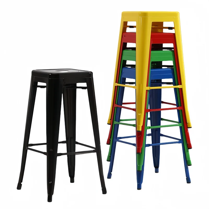 Modern Stackable Metal Frame Chair for Dining Room High Legs Armless ...