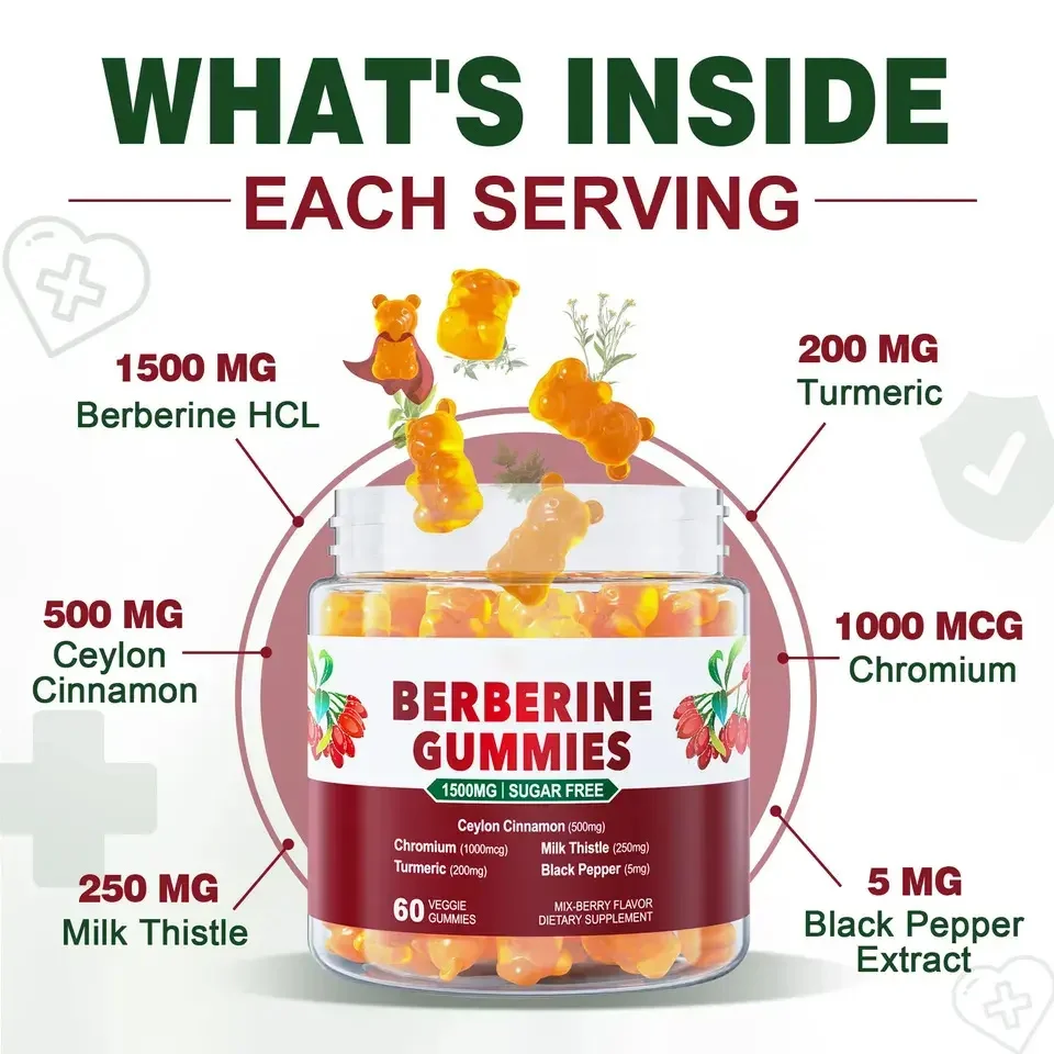 Biocaro Custom Berberine Gummies With Ceylon Cinnamon For Metabolism Gut Health Gummy ...