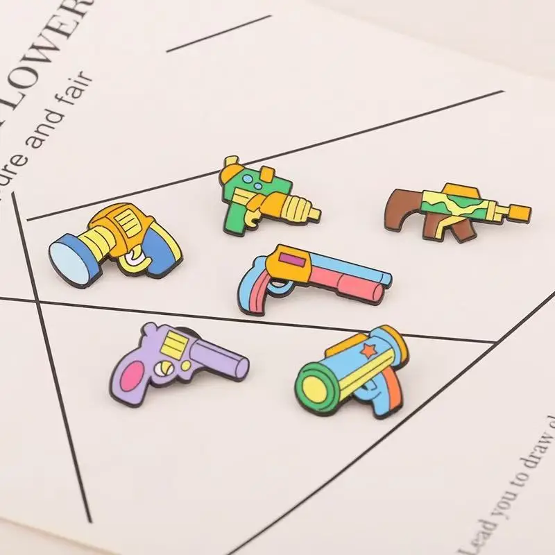 High Quality Metal Gun Lapel Pins Wholesale 3d Zinc Alloy Clothing ...