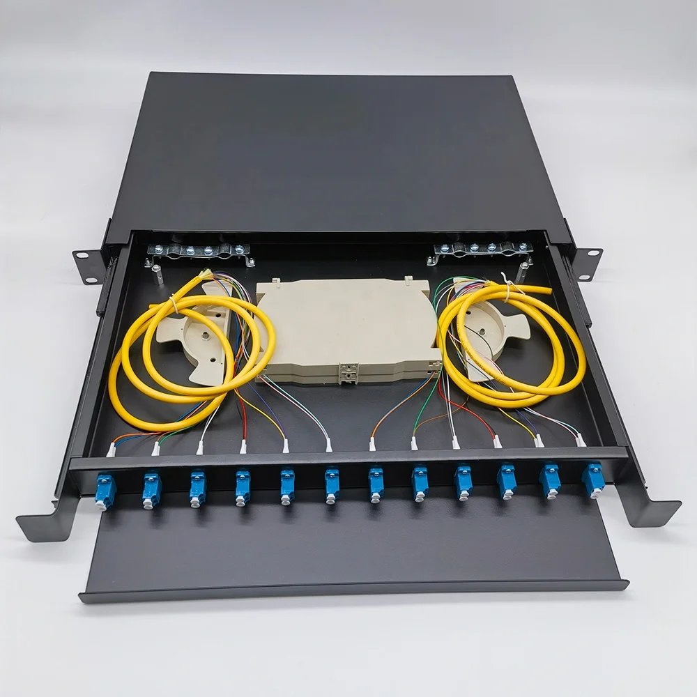 19'' 1U/2U Sliding Rail Drawer Rack Mount Fiber Optic Patch Panel
