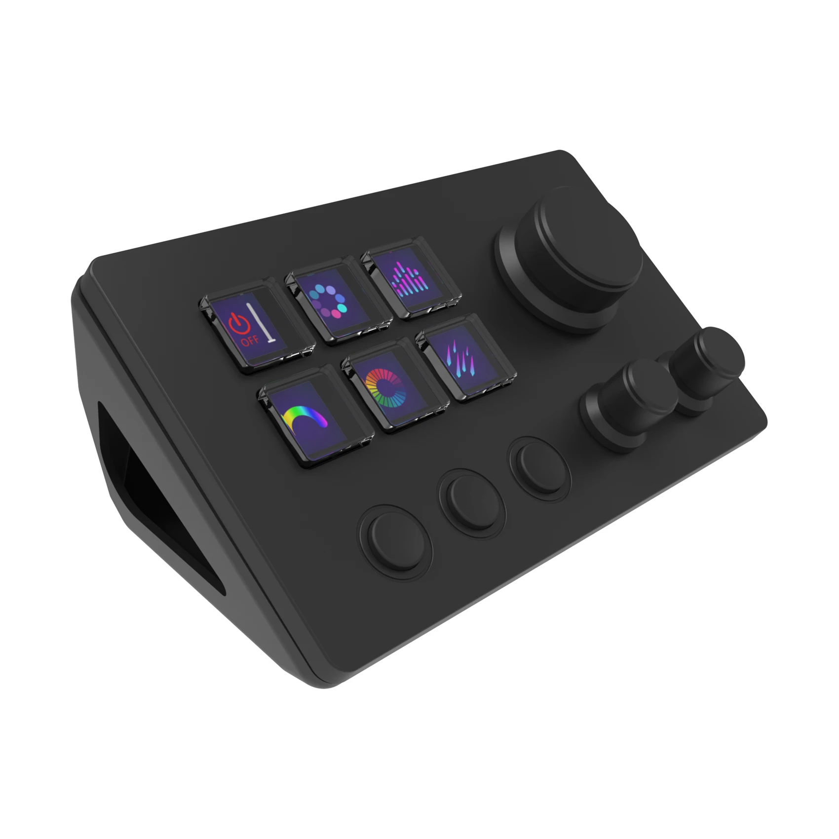 6 Key LCD Visible Macro Keyboard with Knob - Customizable