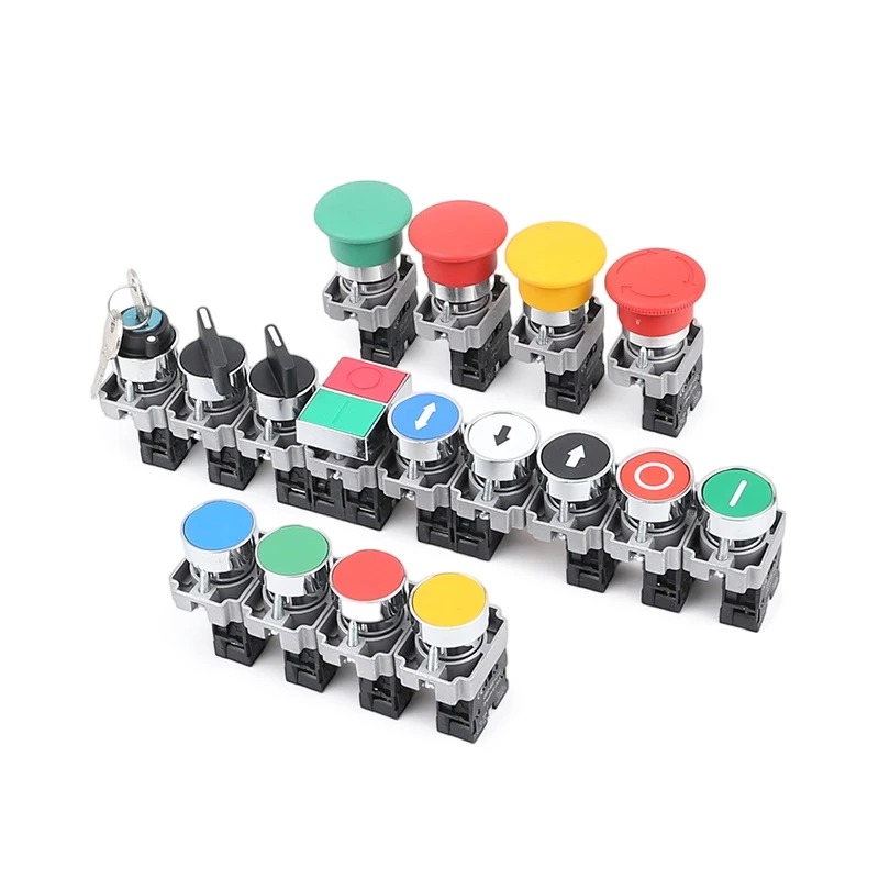 XB2 NONC Momentary Spring Latching Push Pull Large Red Mushroom Key Selector Knob Rotary Start ...