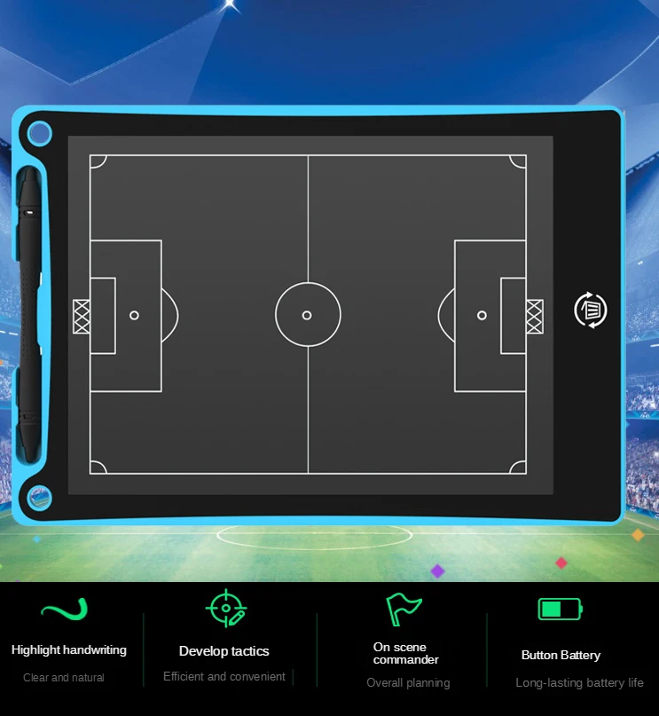 12.8 Inch Electronic Tactical Training Board Reusable LCD Football ...