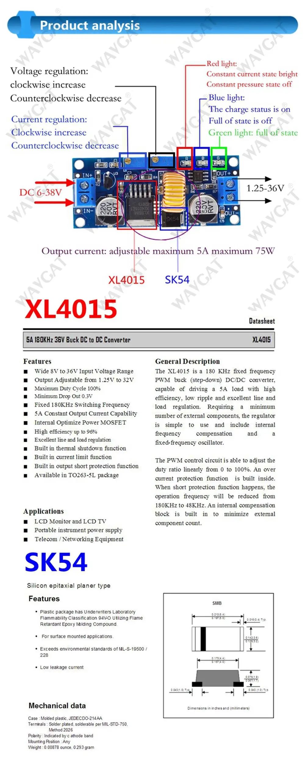 Xl4015 E1 5a Dc Để Dc Cc Cv Pin Lithium Bước Xuống Sạc Board Dẫn Chuyển ...