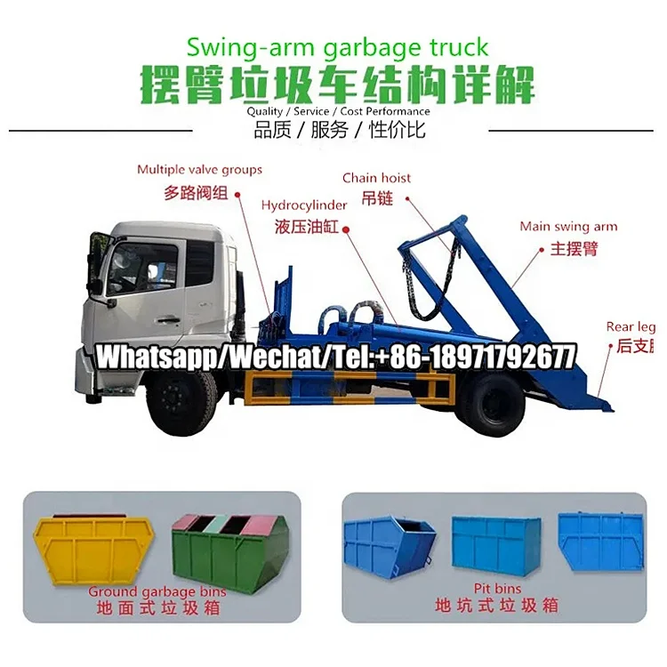 Shacman F3000 Arm Roll Skip Loader Garbage Truck - 10 Cbm