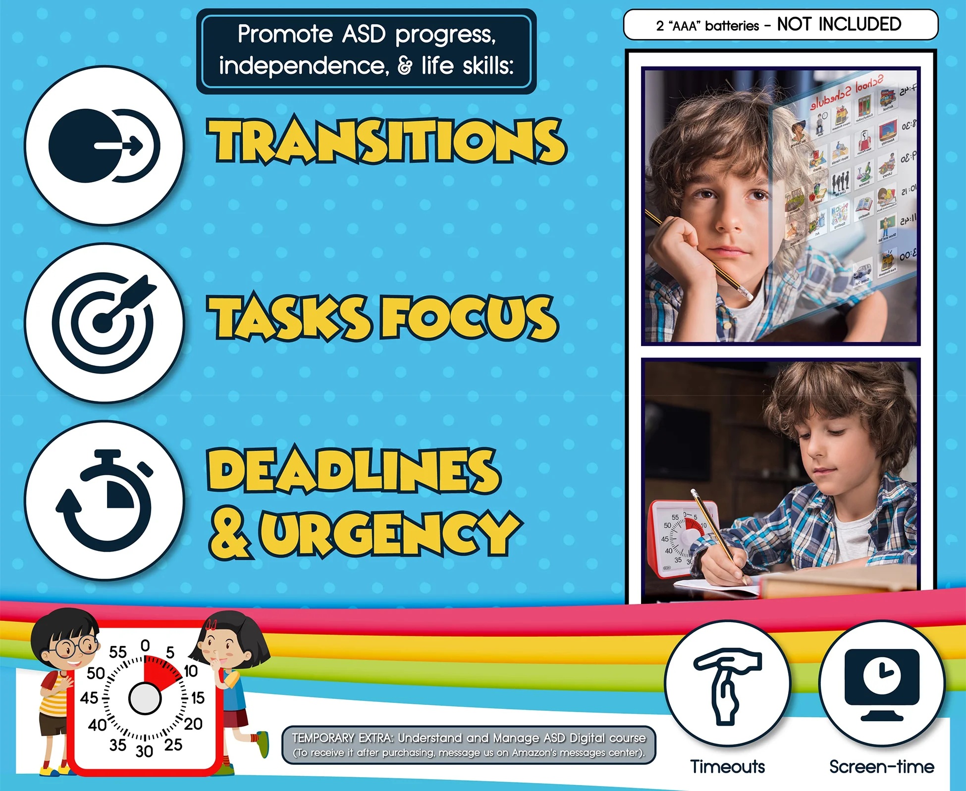 Autistic Children Learning Visual Timer Pec Card Sensory Special Needs ...