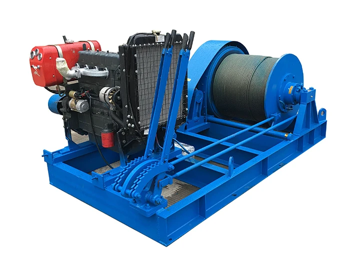 10 Tons 15 Tons 20tons Diesel Engine Powered Winch Machine with Wire ...