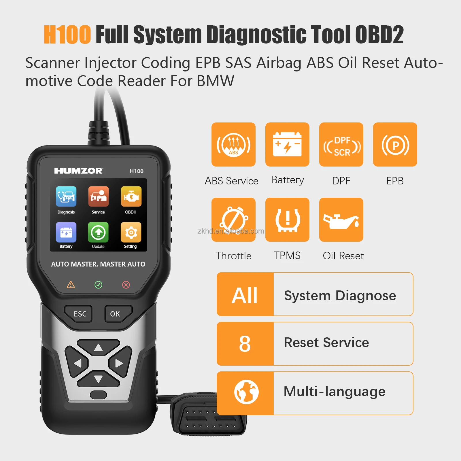 HUMZOR H100 Professional Scanner for BMW All Systems Diagnosis