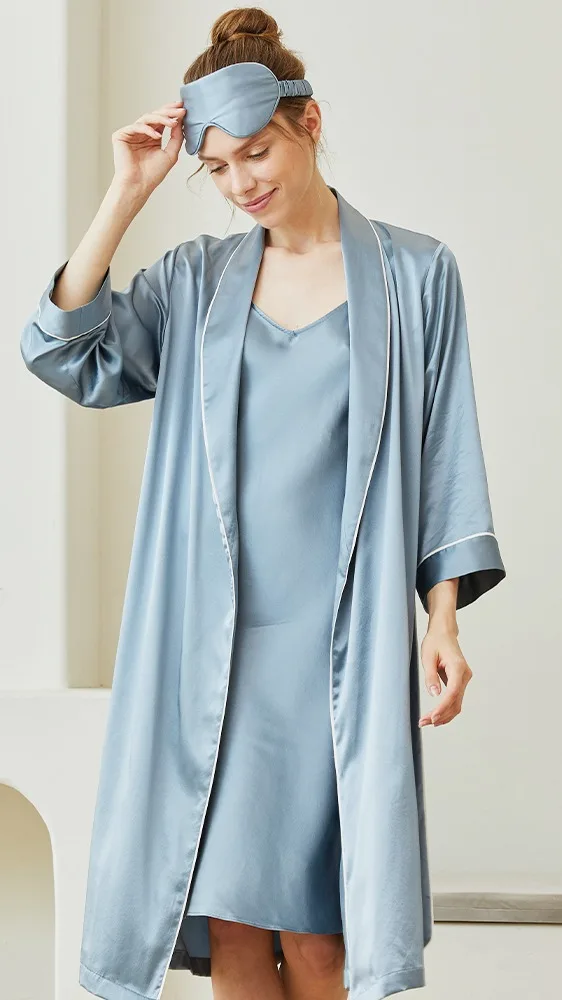 Longue Robe De Nuit En Soie,Pyjama Sexy De Luxe 100%,Pure Soie Pour ...