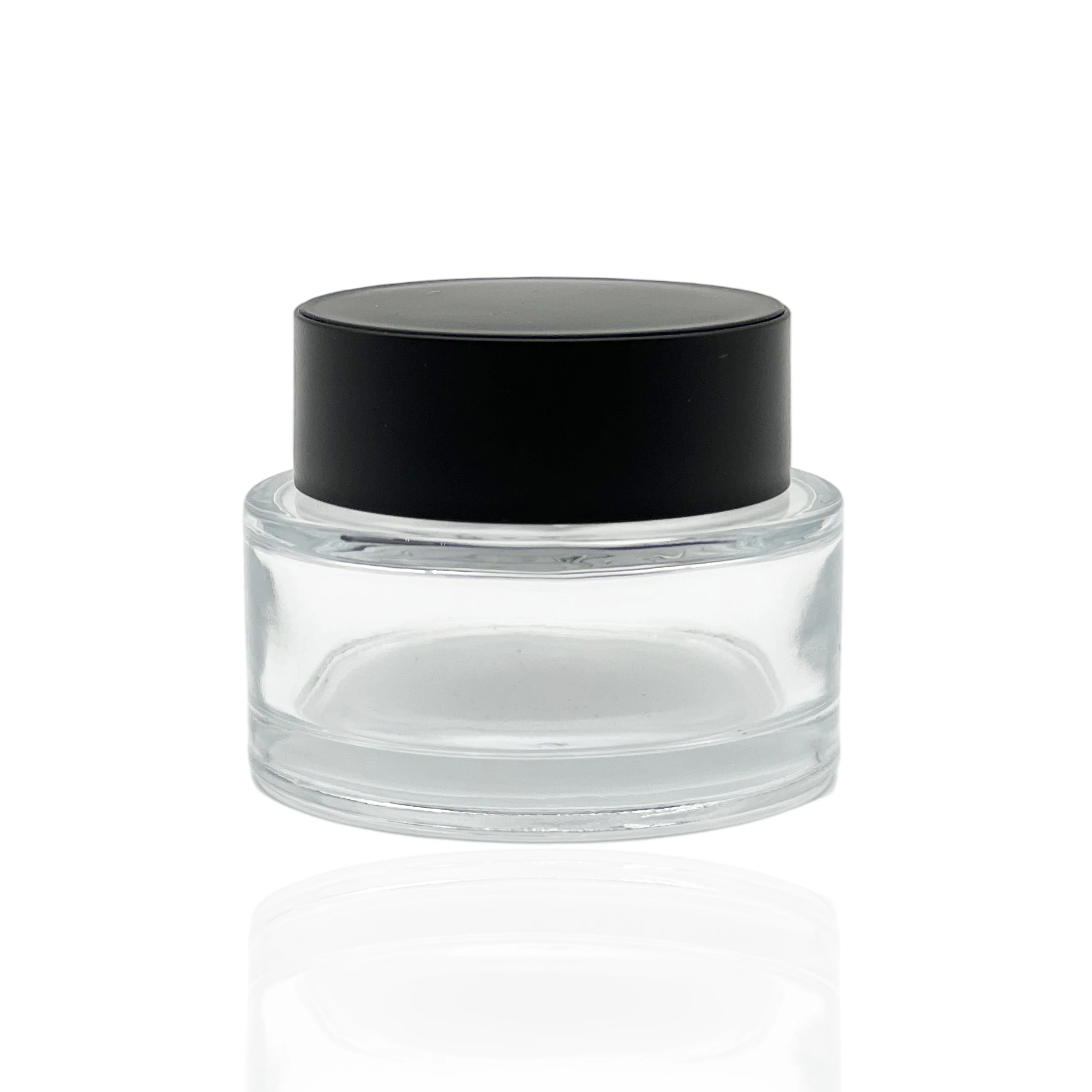 Cylinder Skincare Glass Cream Jar 50g clear Cosmetic Glass Pump Bottle ...