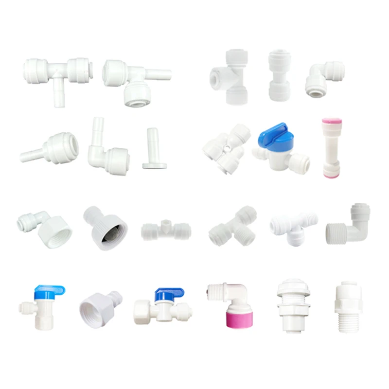 White Plastic Straight Plug 1/4 3/8 Tube O.D Quick Connector Push to ...