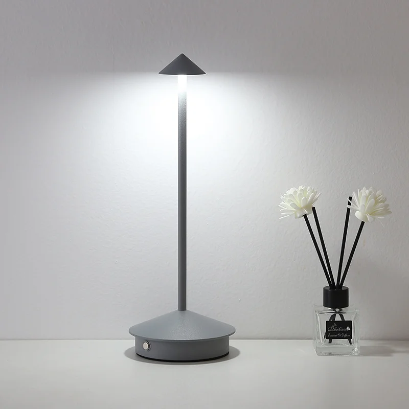 Modern Metal Triangle LED Bar Table Lamp - Touch USB Rechargeable