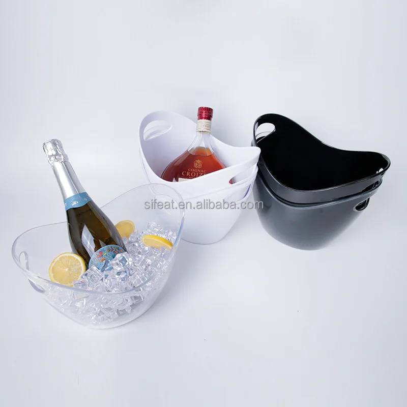 4 Liter Large Plastic Ice Buckets Beverage Tubs Wine Bucket Bowl for ...
