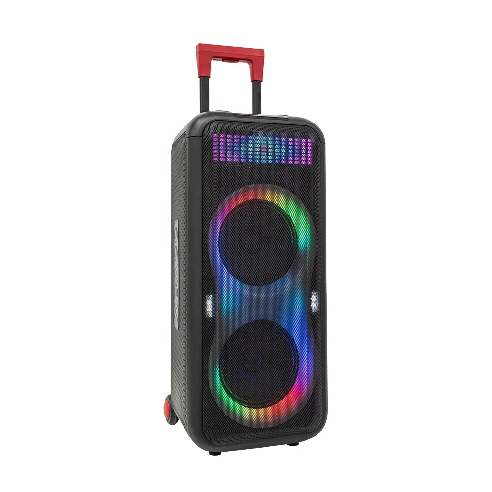 Dual 8 Inch Super Bass Party Speaker Outdoor Powerful Dj Wireless Led Bluetooth Speaker Home ...