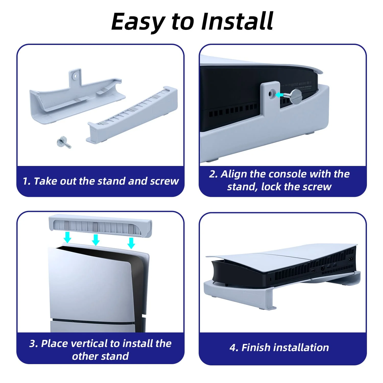 Aolion Horizontal Stand For Ps5 Slim Protective Base For Ps5 Slim De ...