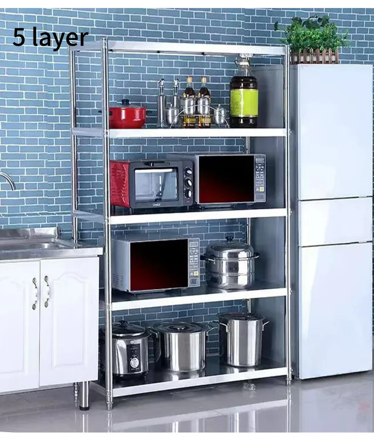Stainless Steel Shelving Kitchen Rack Cart - Buy Microwave Shelf Rack ...