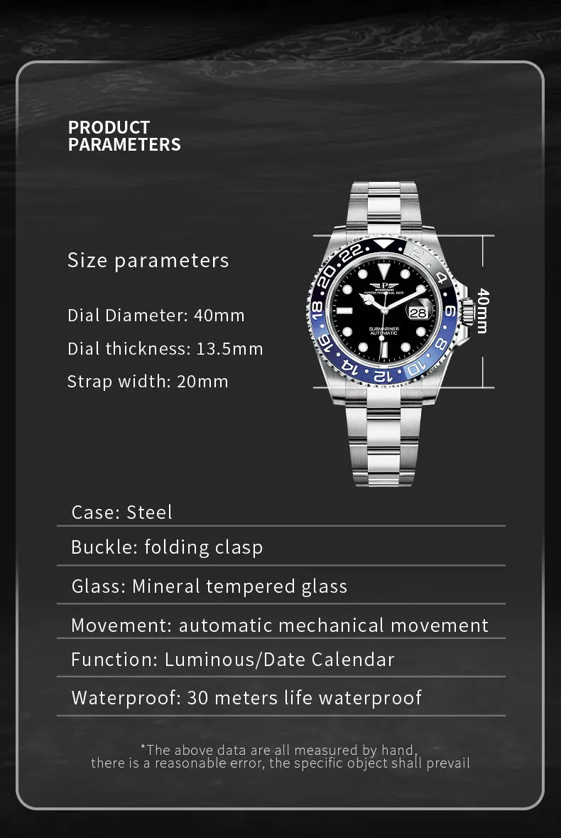 Pindu Watch - Classic Wristwatch with GMT Bezel Design