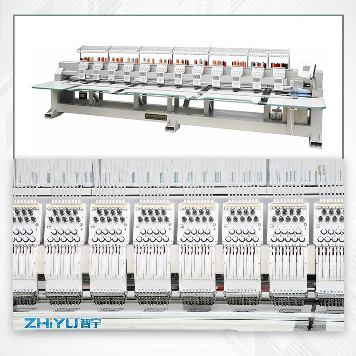 Flat embroidery machine customized multi heads computerized embroidery ...