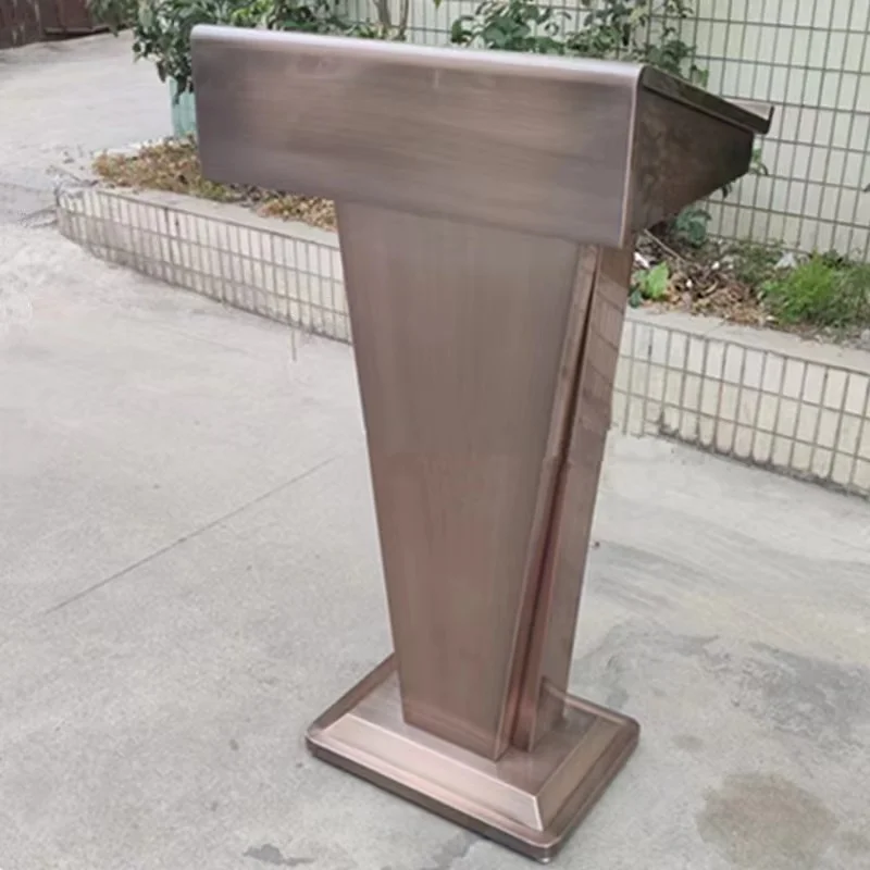 Premium Wooden Stainless Steel Speech Lectern Rostrum Pulpit Podium for ...