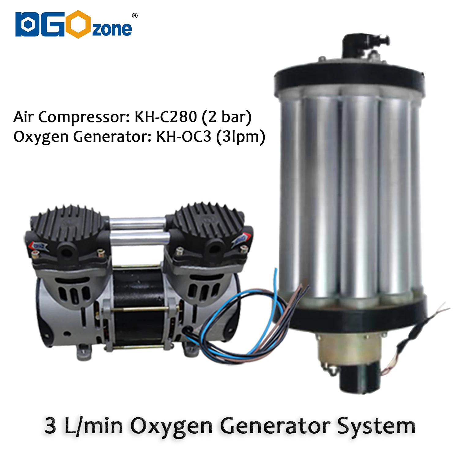 DGOzone 7 Liters PSA Oxygen Concentrator with Oli-free air Compressor ...
