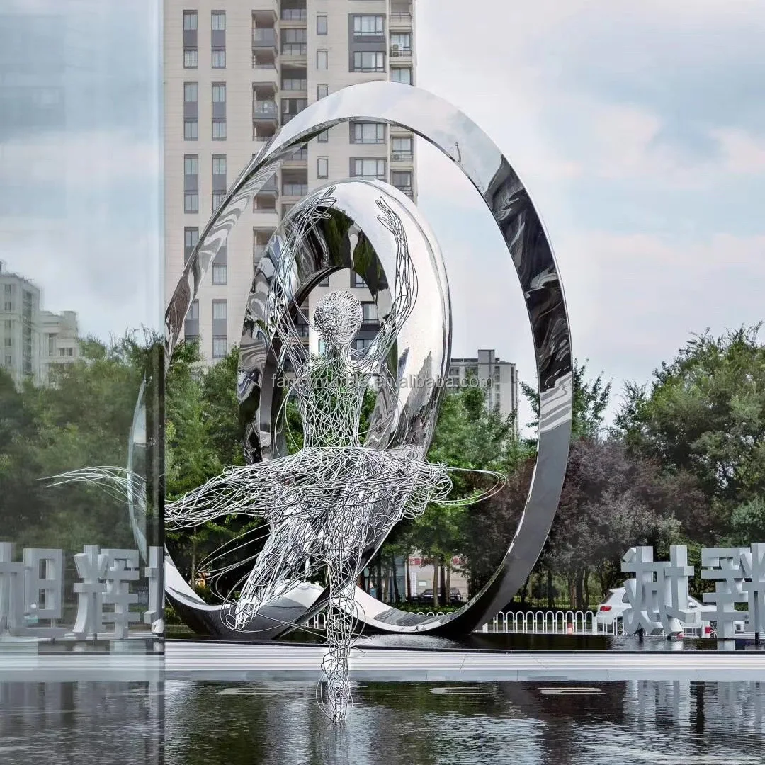 Fancy Modern Abstract Red Bear Statue Stainless Steel Sculpture For ...