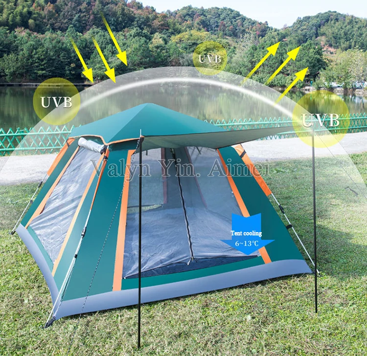 Double Layer Portable Waterproof Windproof Pop Up 4/6 Person Large ...