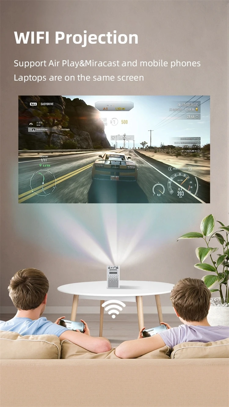 Volto Projector - 1080P Portable Projector Mobile Phone Touch Projector ...