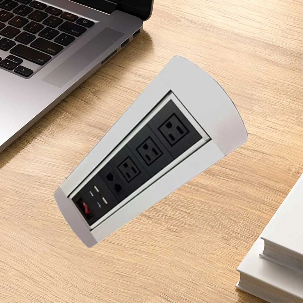 Oswell Rotation Desktop Power Socket/motorized Flip Up Tabletop Outlet ...