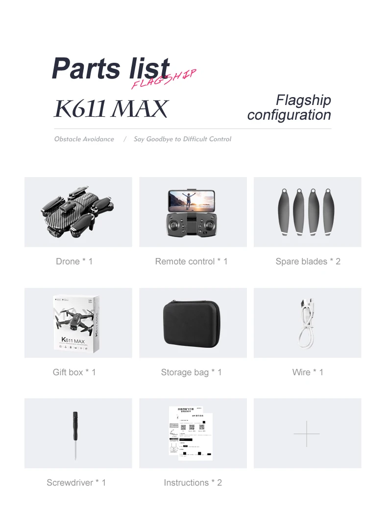 K611 MAX Drone - Professional UHD Camera with Obstacle Avoidance