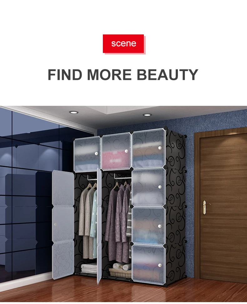 Plastic Cube Foldable Folding Wardrobe Diy Plastic Organizer Storage ...