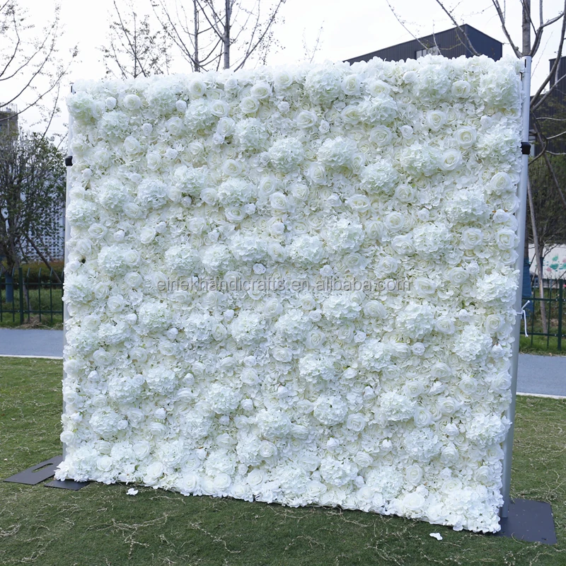 White Rose Flower Wall Backdrop at Katie Palmos blog