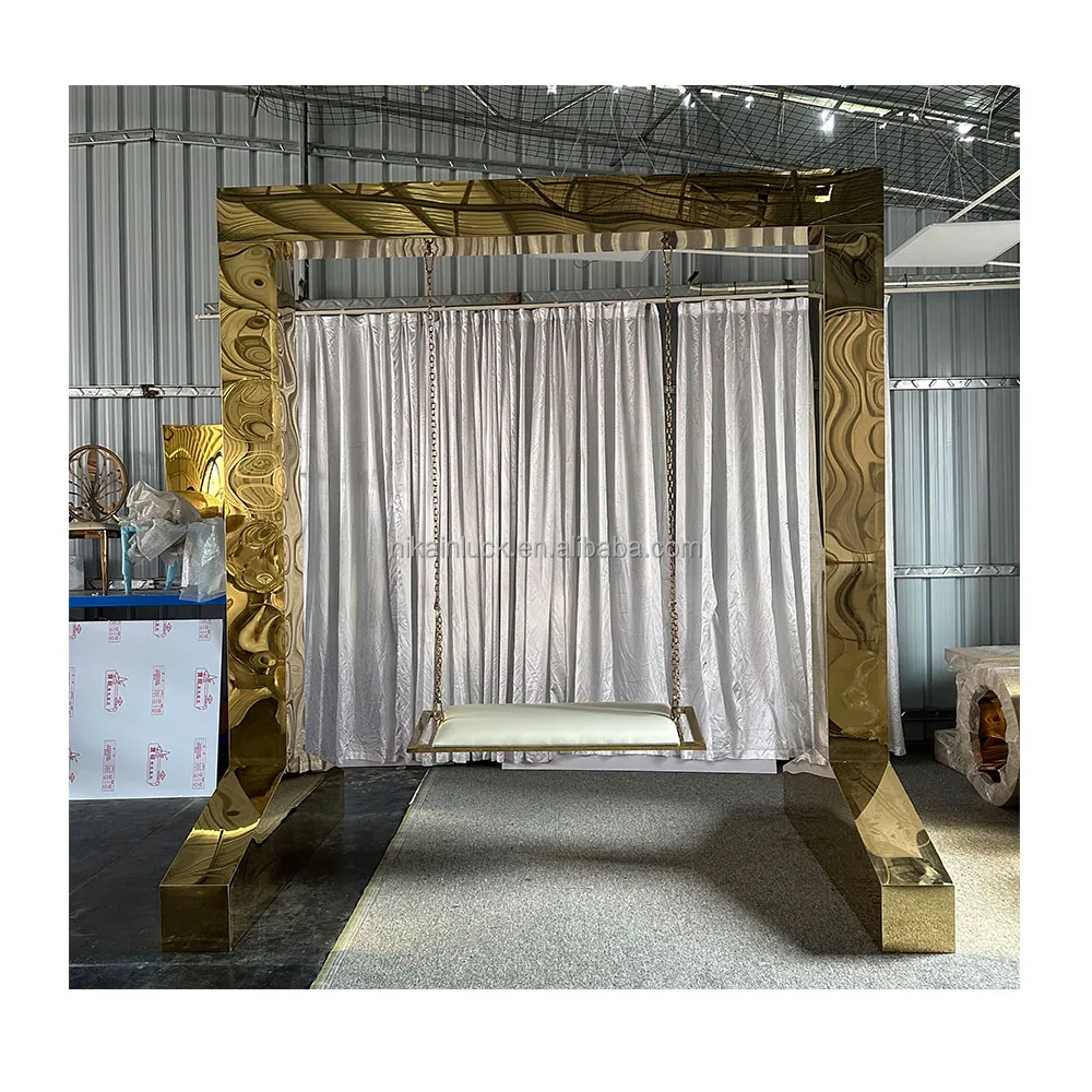 Promotional Party Supplies Gold Arch Metal Wedding Backdrop Stand With ...