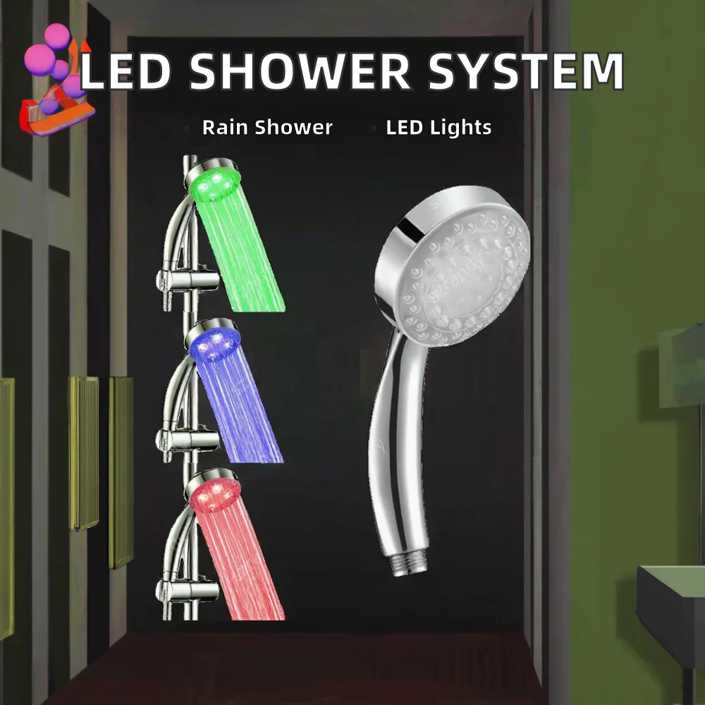 Thermostatic LED Piano Key Shower System ABS Plastic Luxury Bathroom ...