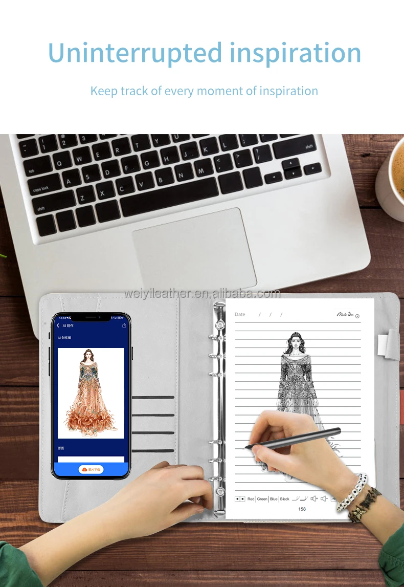 Smart Writing Set with Passcode Digital Lock & Wireless Charger