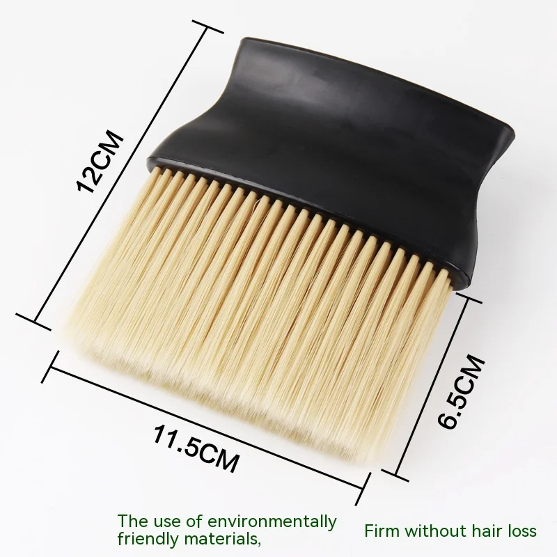 Salon Barber Neck Cleaning Duster Brush Black Flat Handle Hair Salon ...