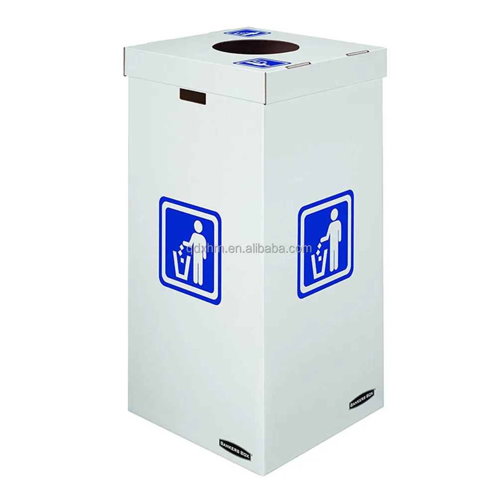 Eco Friendly Recycled Kraft Paper Corrugated Cardboard Trash Bin Can ...