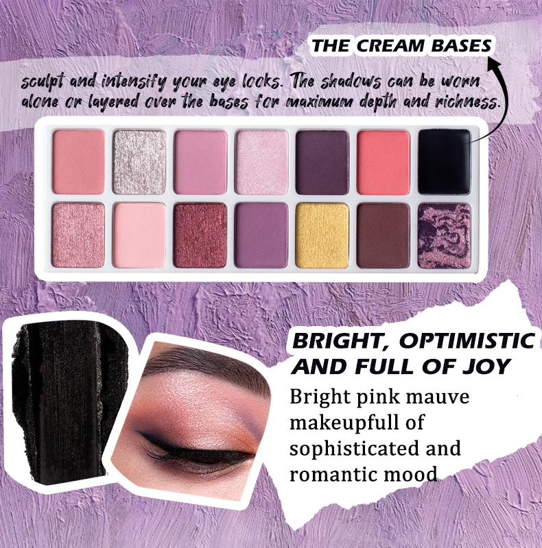 14 Colors Luxurious Eyeshadow Palette Matte Pearlescent Metallic ...