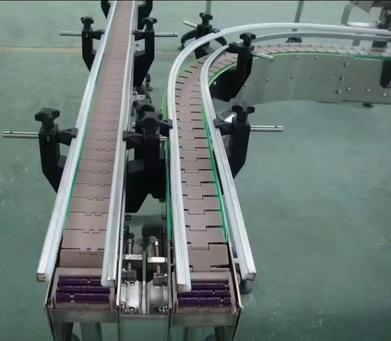 Gas Tank Conveyor SUS 304 Flat Top Chain Conveyor 350mm Chain Bottle ...