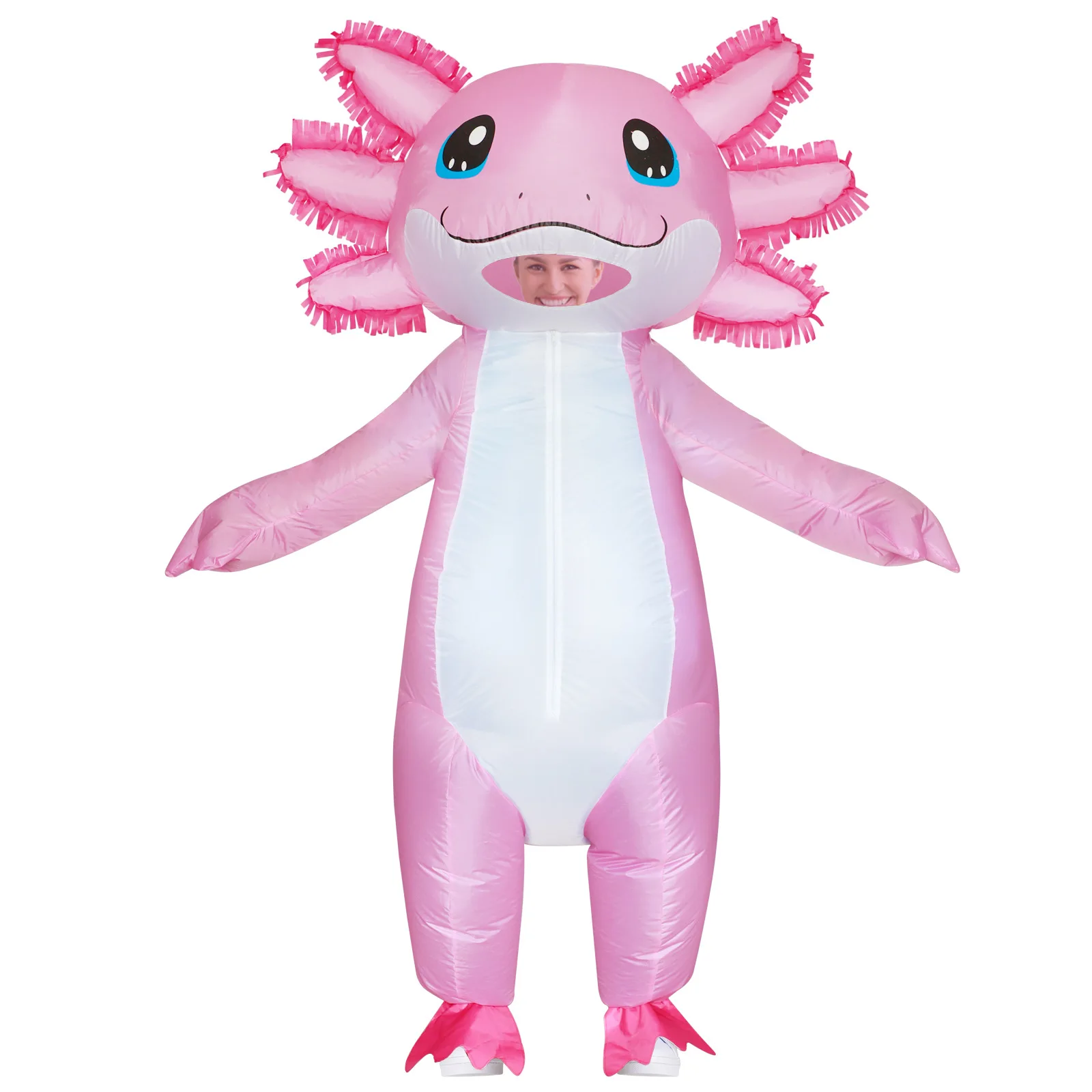 Cute Salamander Inflatable Suit Adult Pink Axolotl Mascot For Women Men ...