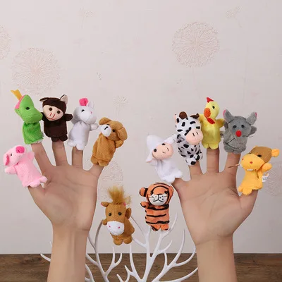 Cartoon Hand Puppet Doll Set Plush Finger Toy Baby Story Teller Early ...