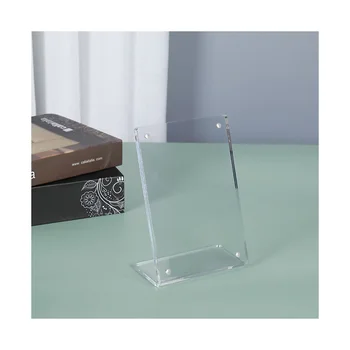 Acrylic Transparent Deck L-shaped Display Stand Advertising Price Board ...