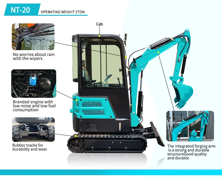 Chinese Excavator Mini Digger 0.8 Ton 1 Ton Mini Micro Excavator 0.8ton ...